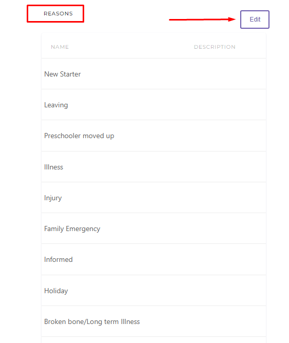 How to add custom absence reasons for registers